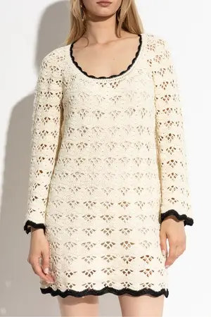 Zimmermann Floral Openwork Knit Mini Dress
