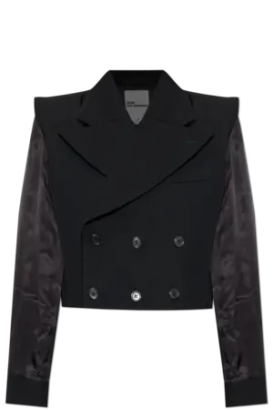 Comme Des Garçons Short Double-breasted Blazer - Black