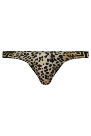 Versace Animal Print Bikini Bottom - Beige