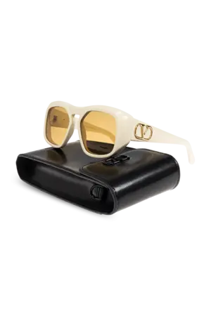 Valentino Garavani Geometric Sunglasses With Gold Logo Detail