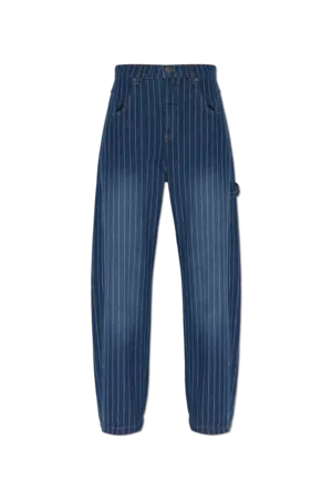 Munthe Shimo Pinstriped Organic Denim Trousers