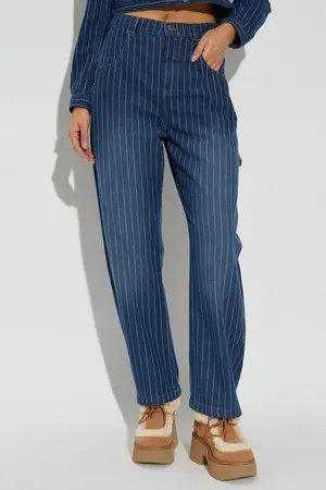 Munthe Shimo Pinstriped Organic Denim Trousers