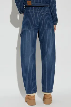 Munthe Shimo Pinstriped Organic Denim Trousers