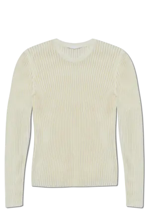 Helmut Lang Ribbed Long-sleeve Top - Cream