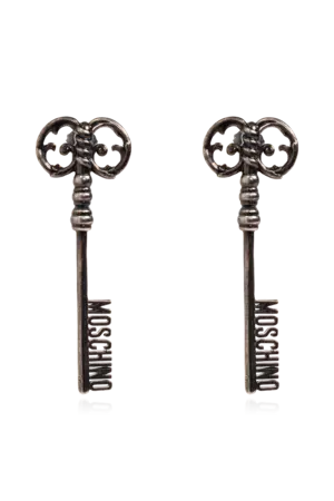 Moschino Logo Earrings - Silver