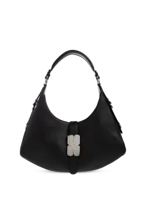 GANNI Leather Shoulder Bag - Black
