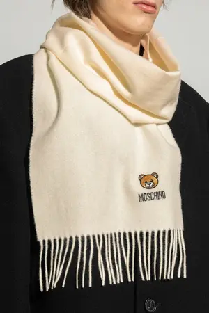 Moschino Wool Scarf With Logo
