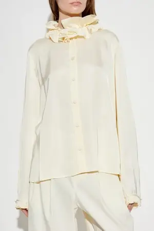 JIL SANDER Ruffled Collar Viscose Shirt