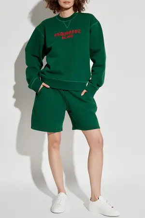 Dsquared2 Logo Cotton Shorts - Green