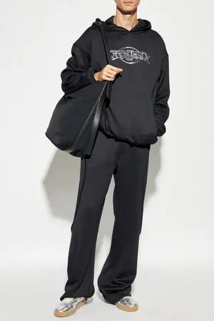 Casablanca Metallic Logo Oversized Hoodie - Black