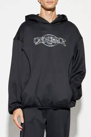 Casablanca Metallic Logo Oversized Hoodie - Black
