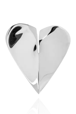 Alaïa Heart-shaped Brass Earrings - Silver