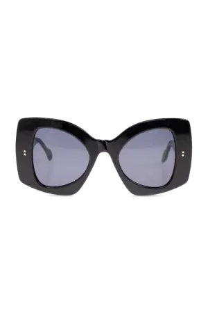 JW Anderson Square Frame Sunglasses With Wavy Temples - Black