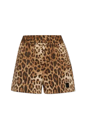 Dolce & Gabbana Animal Print Cotton Shorts - Beige