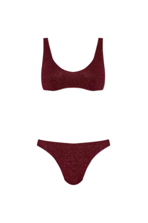 Oseree Shimmering Two-piece Swimsuit - Burgundy