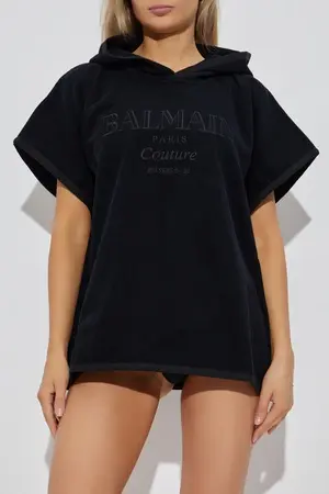 Balmain Cotton Poncho - Black