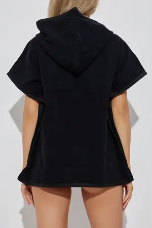 Balmain Cotton Poncho - Black