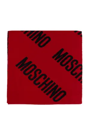 Moschino Scarf With Monogram - Red
