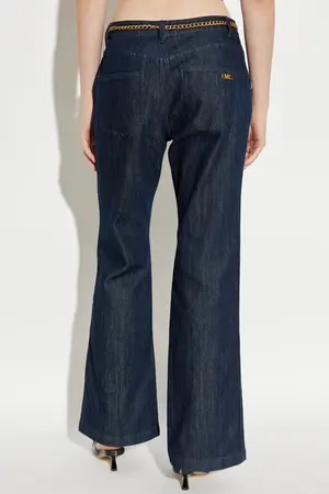 Michael Kors Flared Leg Jeans With Gold Chain Detail