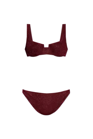 Oseree Two-piece Lurex Swimsuit - Burgundy
