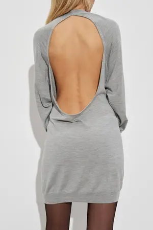 Moschino Backless Wool And Silk Dress