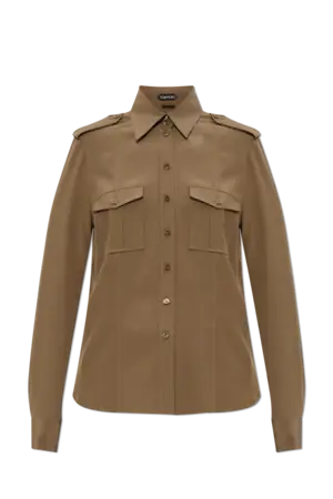 TOM FORD Silk Shirt With Epaulettes