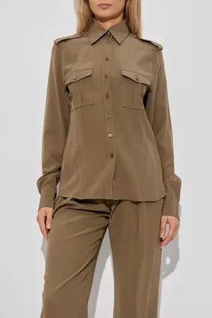TOM FORD Silk Shirt With Epaulettes