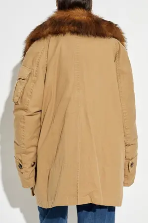 Dsquared2 Oversized Down Jacket With Fur Collar