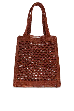 Chloé Raffia Shopper Shoulder Bag - Brown
