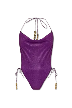 Oseree Metallic One-piece Swimsuit - Purple