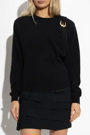 Versace Wool Sweater With Gold-tone Buckle