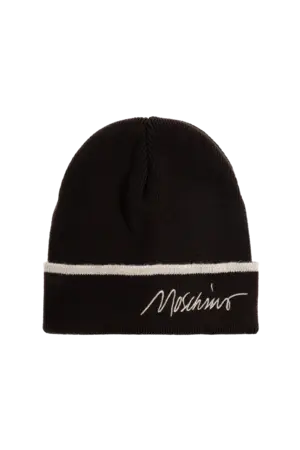 Moschino Wool Beanie With Logo - Brown