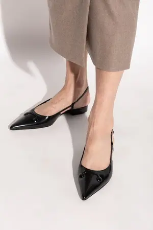 Marni Leather Slingback Shoes With Logo