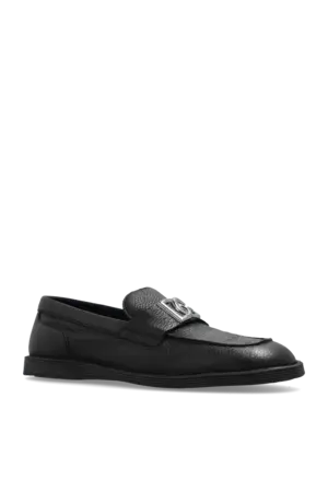Dolce & Gabbana Leather Loafers With Logo Hardware