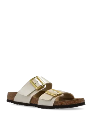 BIRKENSTOCK Sydney Cushion Buckle Slides - Cream