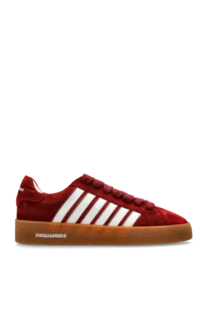 Dsquared2 Rapper's Delight Leather And Suede Sneakers - Red