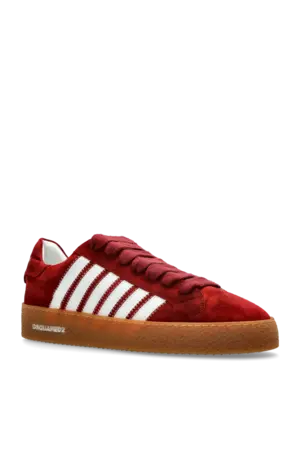 Dsquared2 Rapper's Delight Leather And Suede Sneakers - Red