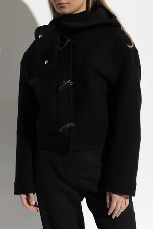 Jacquemus Wool Jacket With Hood And Toggle Fastenings