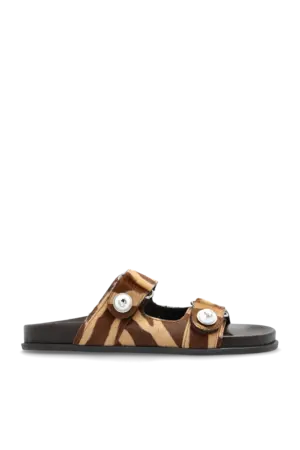 JIMMY CHOO Fayence Slides - Brown