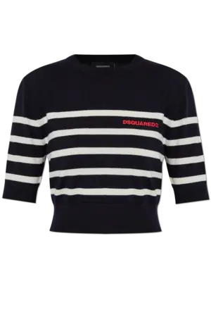 Dsquared2 Striped Wool Top - Navy Blue
