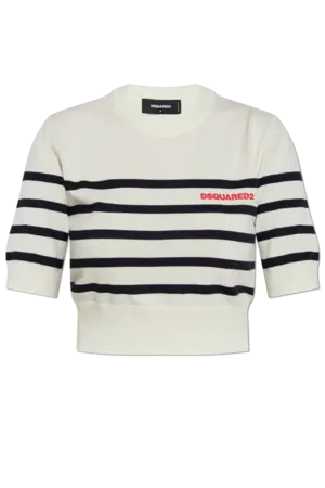 Dsquared2 Wool Striped Top - Cream