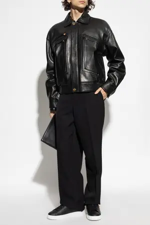Versace Smooth Lambskin Leather Jacket