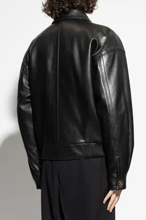 Versace Smooth Lambskin Leather Jacket