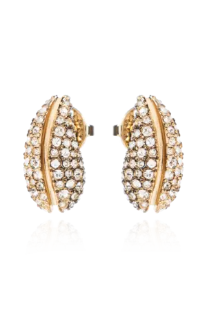 Tory Burch Earrings With Shimmering Crystals - Gold