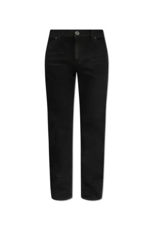 Balmain Black Wash Bottoms For Men