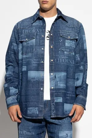 Palm Angels Printed Denim Shirt