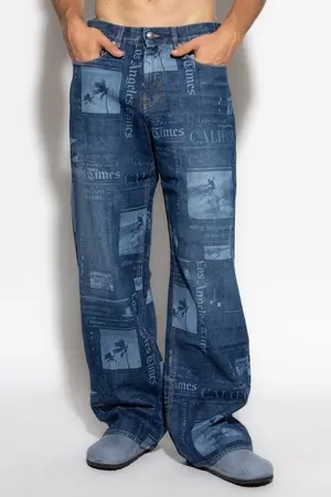 Palm Angels Patterned Carrot Fit Jeans