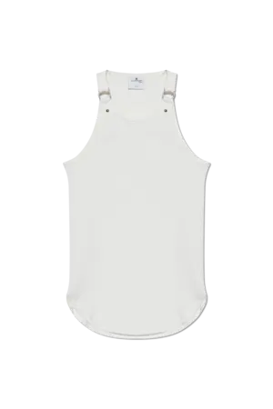 COURREGES Logo Ribbed Tank Top