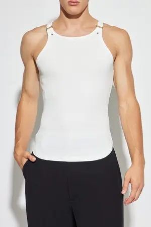 COURREGES Logo Ribbed Tank Top