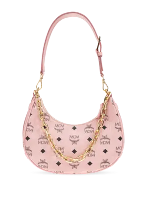 Mcm Aren Embossed Leather Baguette - Pink